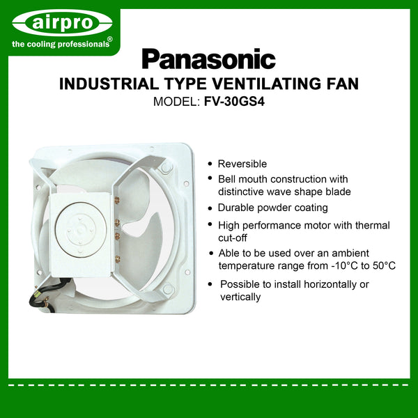 Panasonic Industrial Ventilating Fan High Pressure Series - FV-30GS4 ...