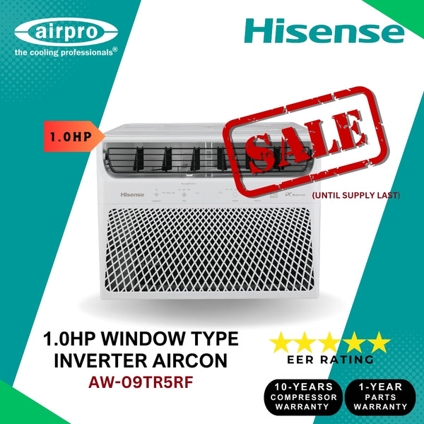 SALE! HISENSE 1.0 HP WINDOW TYPE INVERTER AW-09TR5RF – Air Prosystems ...